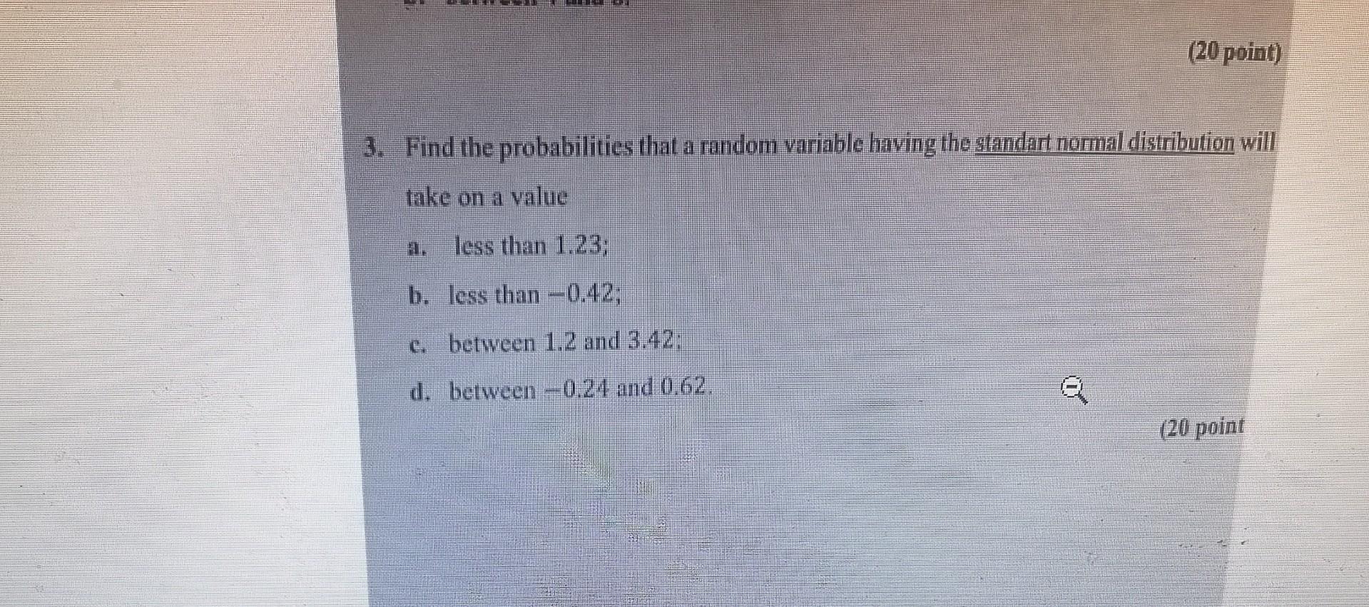 Solved 3. Find the probabilities that a random variable | Chegg.com