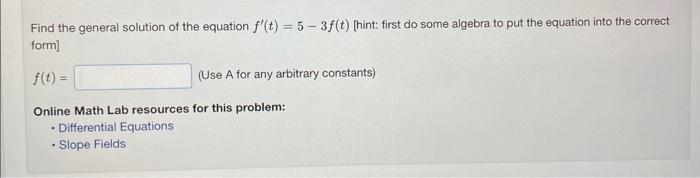 Solved Find the general solution of the equation | Chegg.com