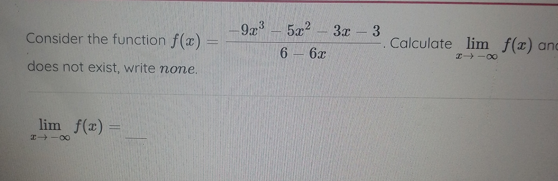 Solved Consider the function f(x)=-9x3-5x2-3x-36-6x. | Chegg.com
