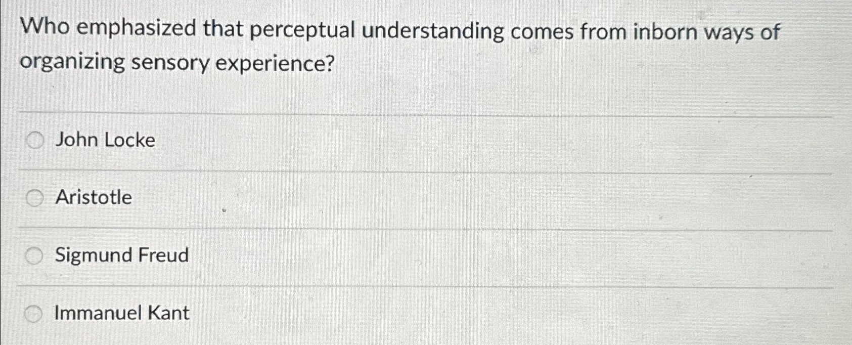 Solved Who emphasized that perceptual understanding comes | Chegg.com