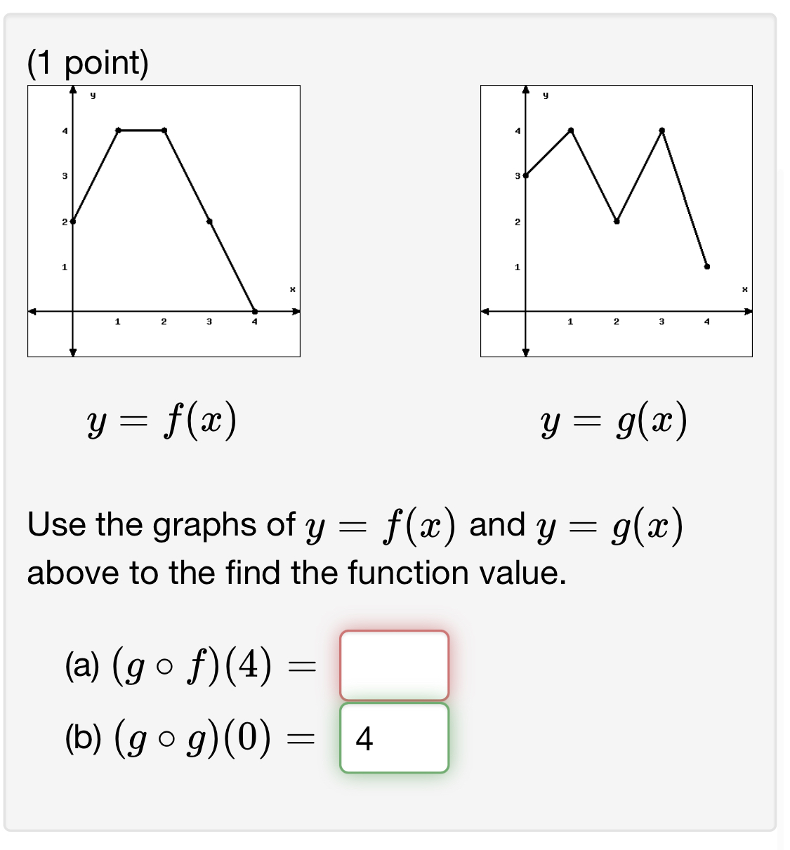 Solved y=f(x)y=g(x)Use the graphs of y=f(x) ﻿and y=g(x) | Chegg.com
