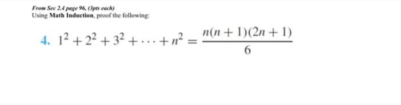 Solved Using Math Induction Proof The Following From Sec