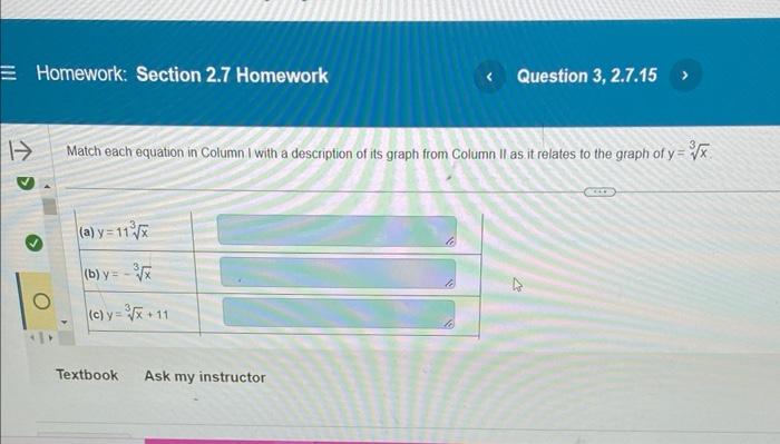 Solved Match each equation in Column I with a description of | Chegg.com