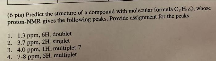Solved predict the structure of a compound with molecular | Chegg.com