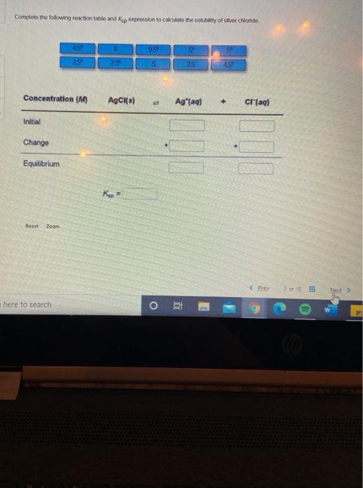 Solved Complete the following reaction table and kep | Chegg.com