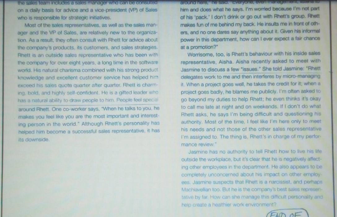 The Personality Problem Jasmine Patel, director of | Chegg.com