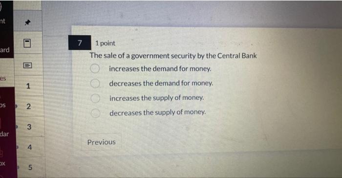 Solved 0.5 points If the interest rate the opportunity cost | Chegg.com