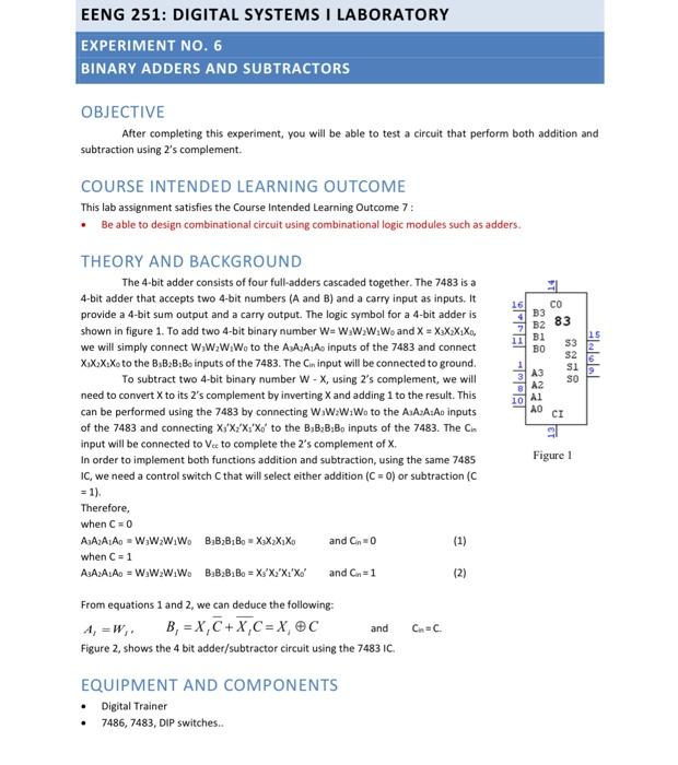 Solved OBJECTIVE After completing this experiment, you will | Chegg.com