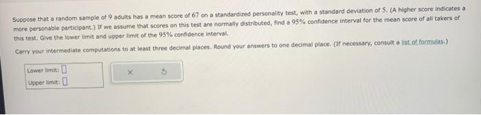 Solved Suppose that a random sample of 9 adults has a mean | Chegg.com