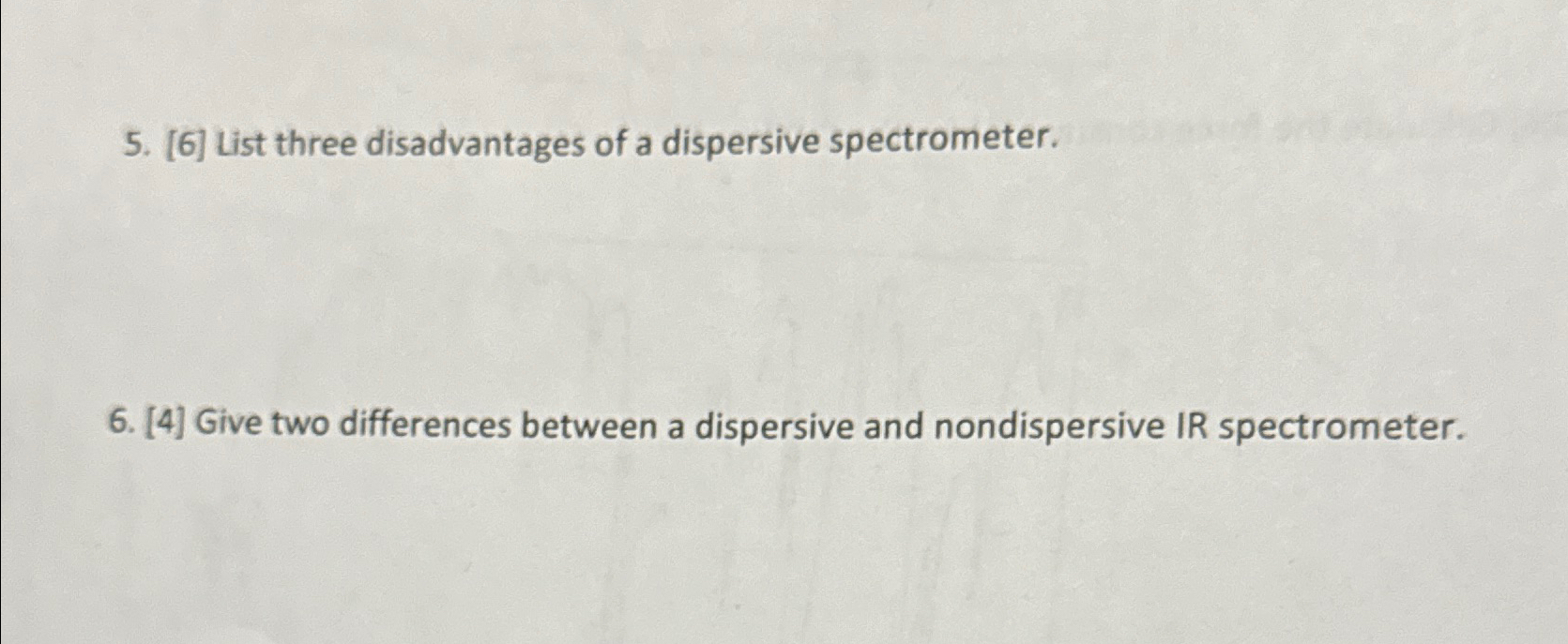 Solved [6] ﻿List three disadvantages of a dispersive | Chegg.com