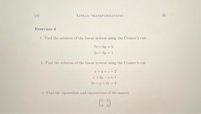 this is for my Linear Algebra class, the professor | Chegg.com