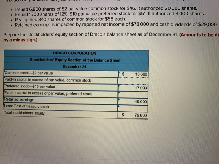 Solved . Issued 6,800 shares of $2 par value common stock | Chegg.com