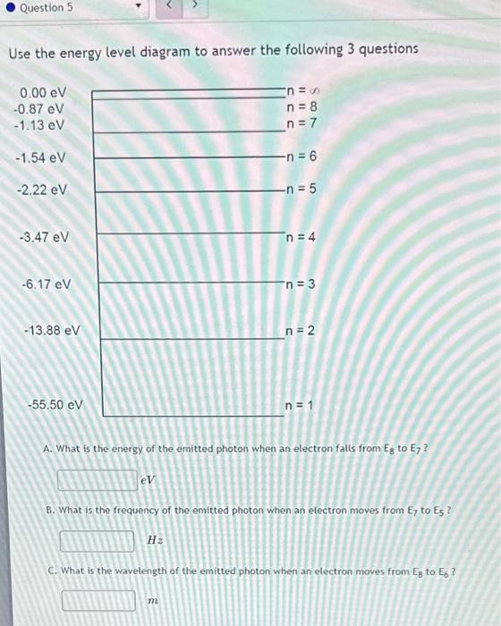 Solved Use the energy level diagram to answer the following | Chegg.com