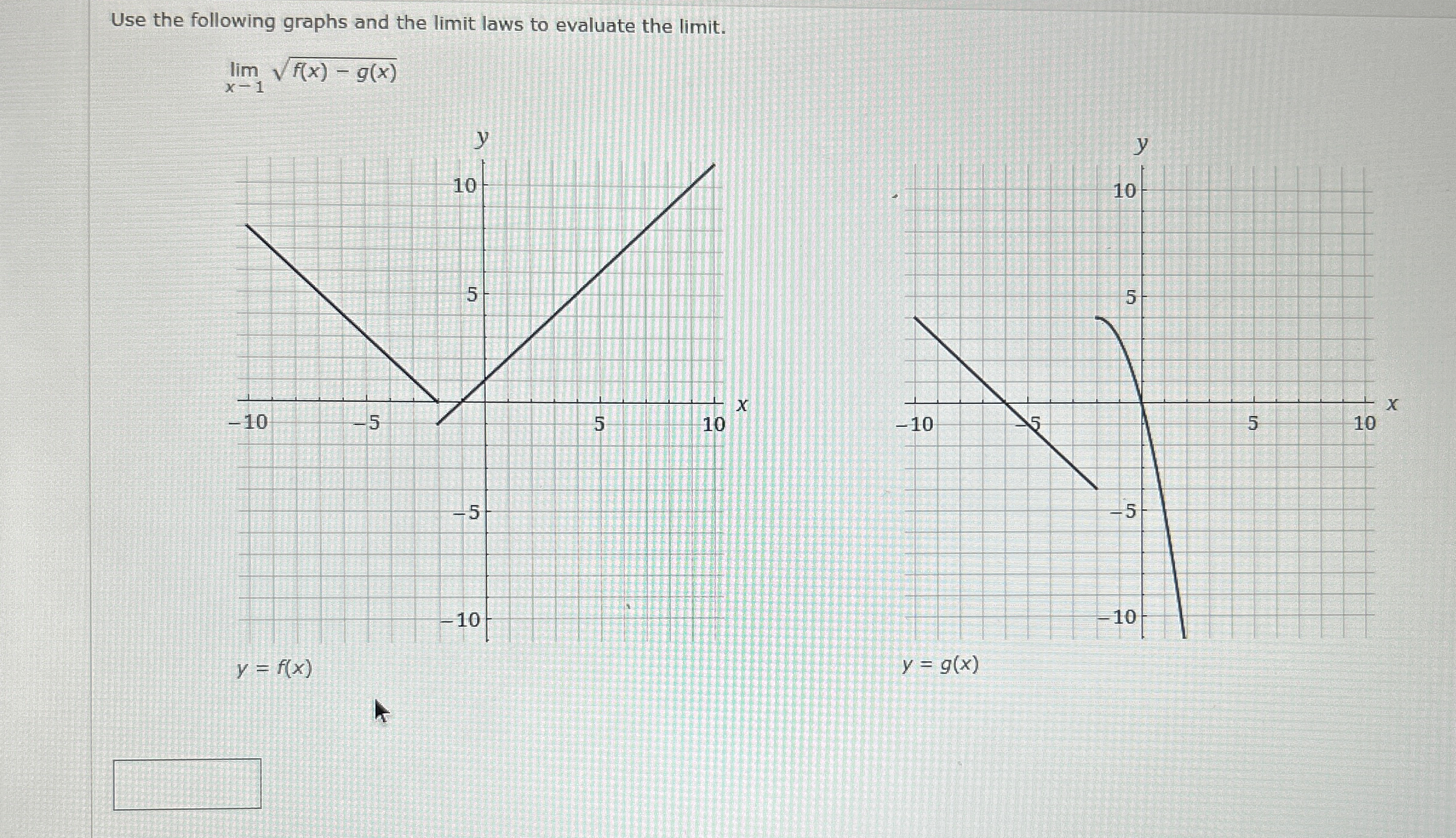 Solved Use the following graphs and the limit laws to | Chegg.com