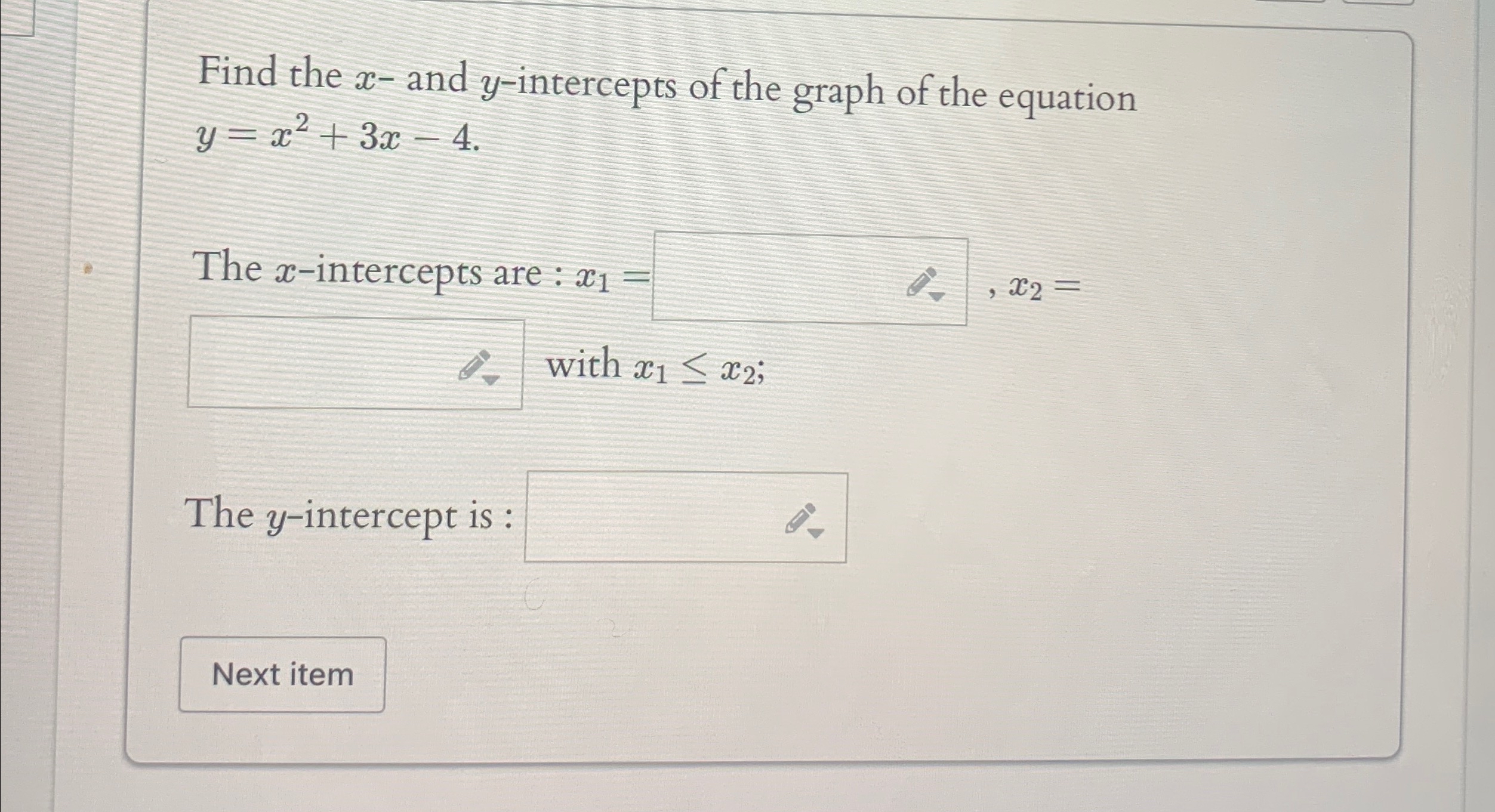 Solved Find the x - ﻿and y-intercepts of the graph of the | Chegg.com