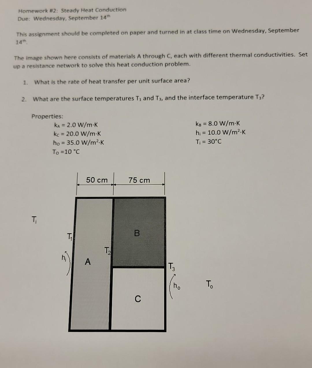 Solved Homework H2: Steady Heat Conduction Due: Wednesday, | Chegg.com