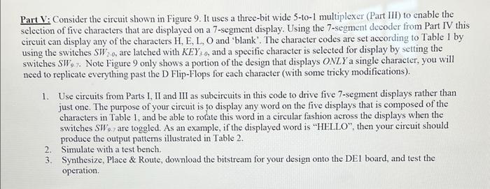 Part V: Consider the circuit shown in Figure 9. It | Chegg.com