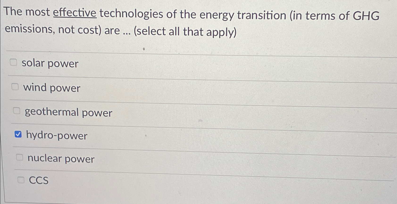 Solved The most effective technologies of the energy | Chegg.com