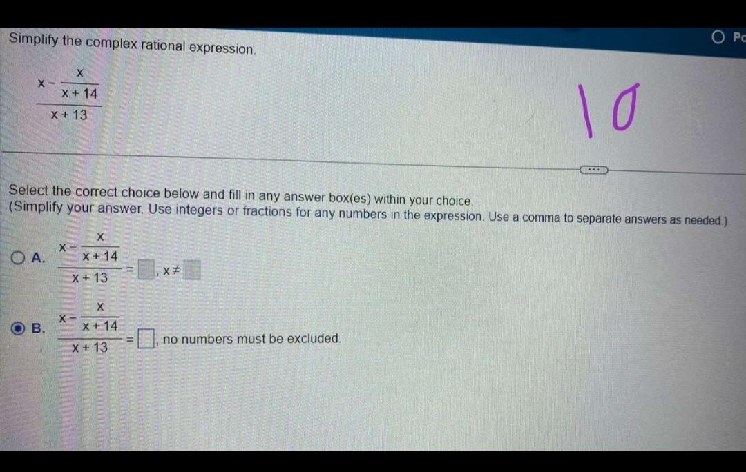 Solved Simplify the complex rational expression. x+13x−x+14x | Chegg.com