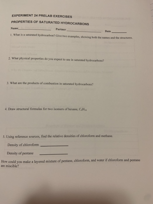 Solved EXPERIMENT 24 PRELAB EXERCISES PROPERTIES OF | Chegg.com