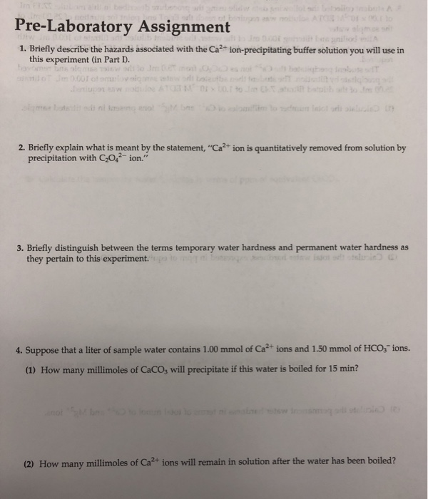 Solved Pre-Laboratory Assignment 1. Briefly describe the | Chegg.com