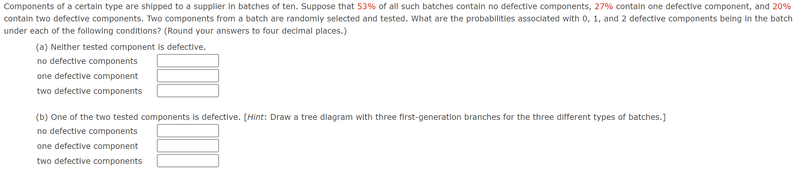 Solved Components of a certain type are shipped to a | Chegg.com