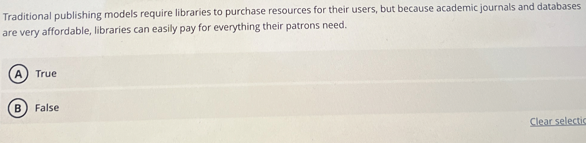Solved Traditional publishing models require libraries to | Chegg.com
