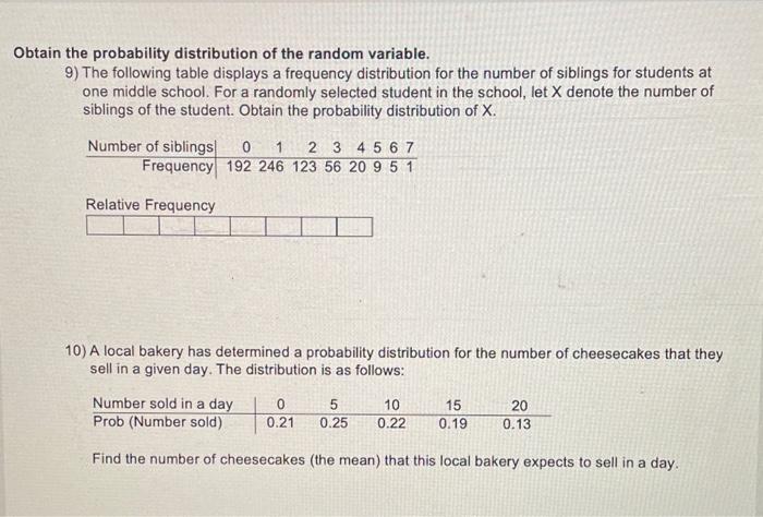 Solved Obtain the probability distribution of the random | Chegg.com