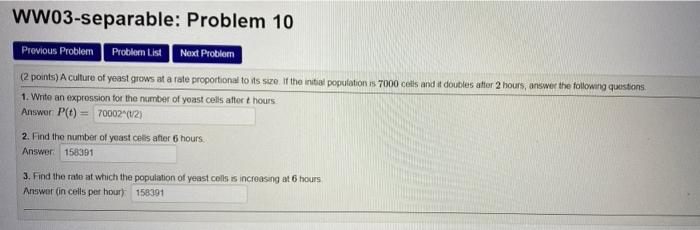 Solved WW03-separable: Problem 10 Previous Problem Problem | Chegg.com
