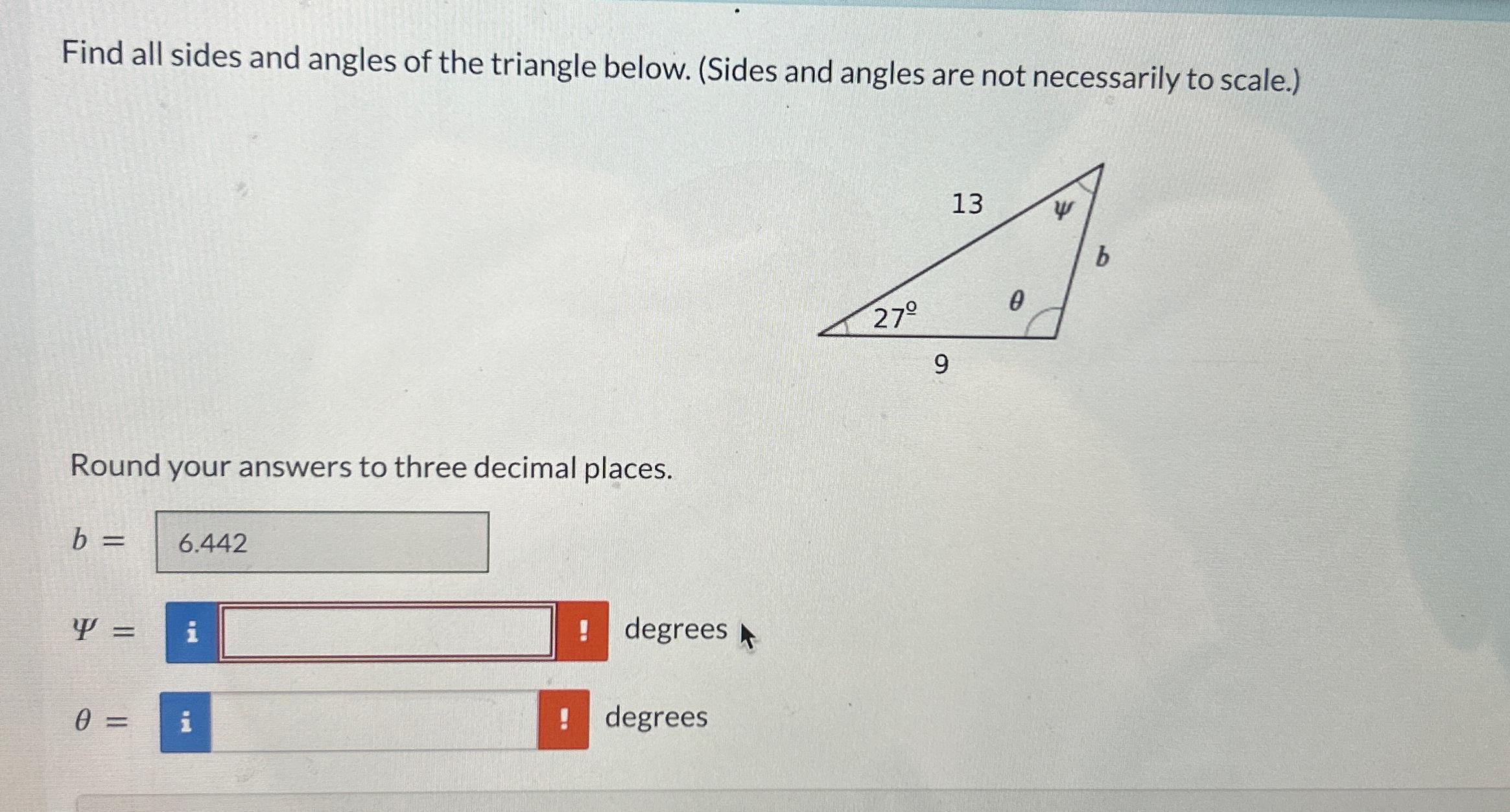 Solved Find all sides and angles of the triangle below. | Chegg.com