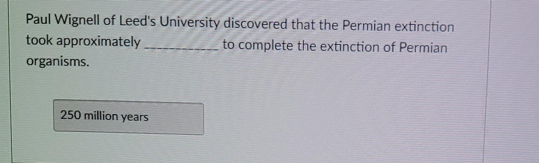 Solved According to work done by Dr. Michael Rampino of New | Chegg.com