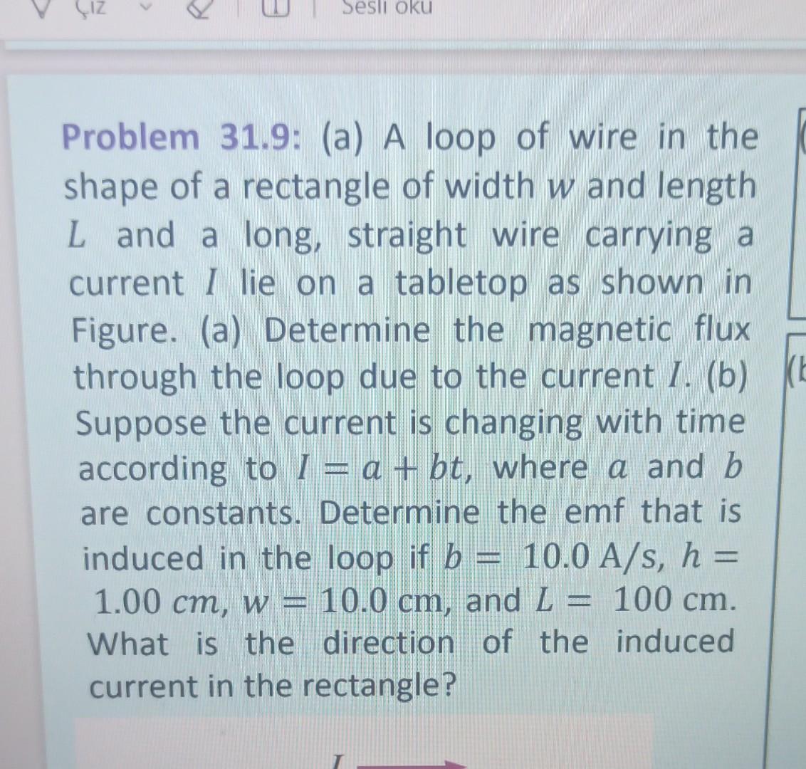 Solved Problem 31.9: (a) A loop of wire in the shape of a | Chegg.com