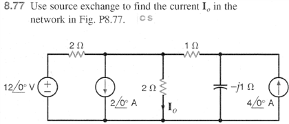 Solved Use source exchange to find the current I0 in the | Chegg.com