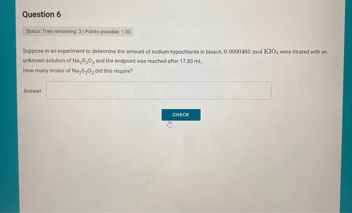 Solved Question 6 Status: Tries remaining: 3 | Points | Chegg.com