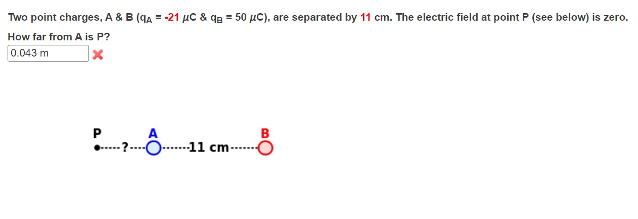 Solved Two point charges, A&B(qA=-21μC&qB=50μC), ﻿are | Chegg.com