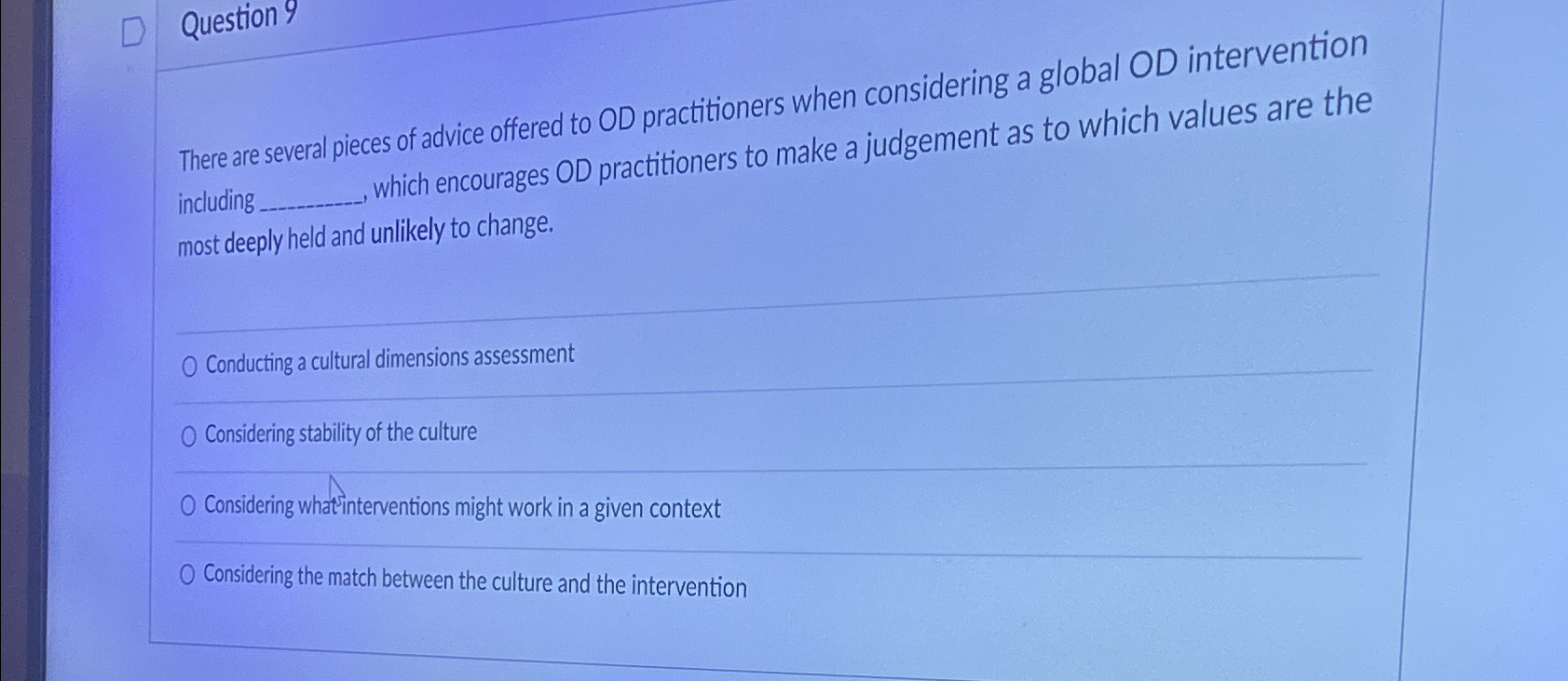 Solved There are several pieces of advice offered to OD | Chegg.com