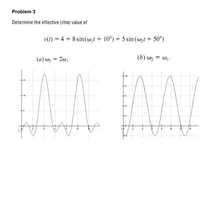 Problem 3 Determine the effective (rms) value of v(t) | Chegg.com