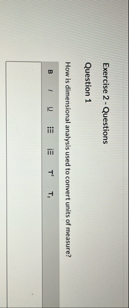 Solved Exercise 2 - ﻿QuestionsQuestion 1How is dimensional | Chegg.com