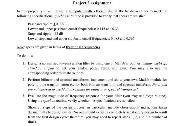 Solved Project 2 assignment In this project, you will design | Chegg.com