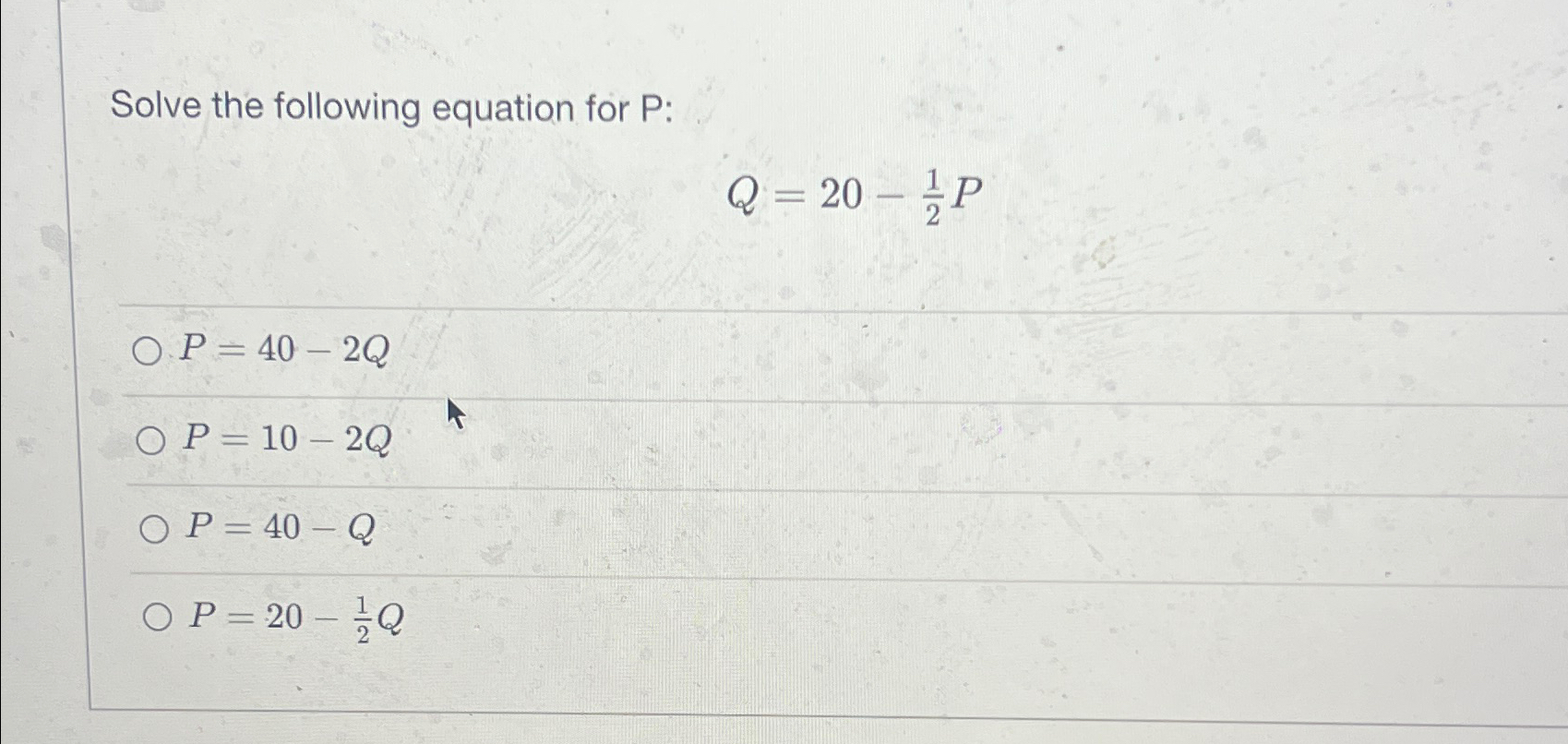 Solved Solve the following equation for P | Chegg.com