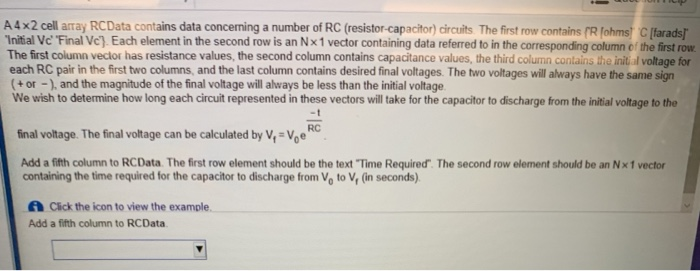 A4 x2 cell array RCData contains data concerning a | Chegg.com
