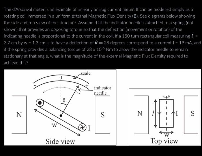 Solved The d'Arsonval meter is an example of an early analog | Chegg.com