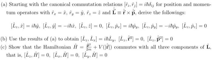 Solved (a) Starting with the canonical commutation relations | Chegg.com