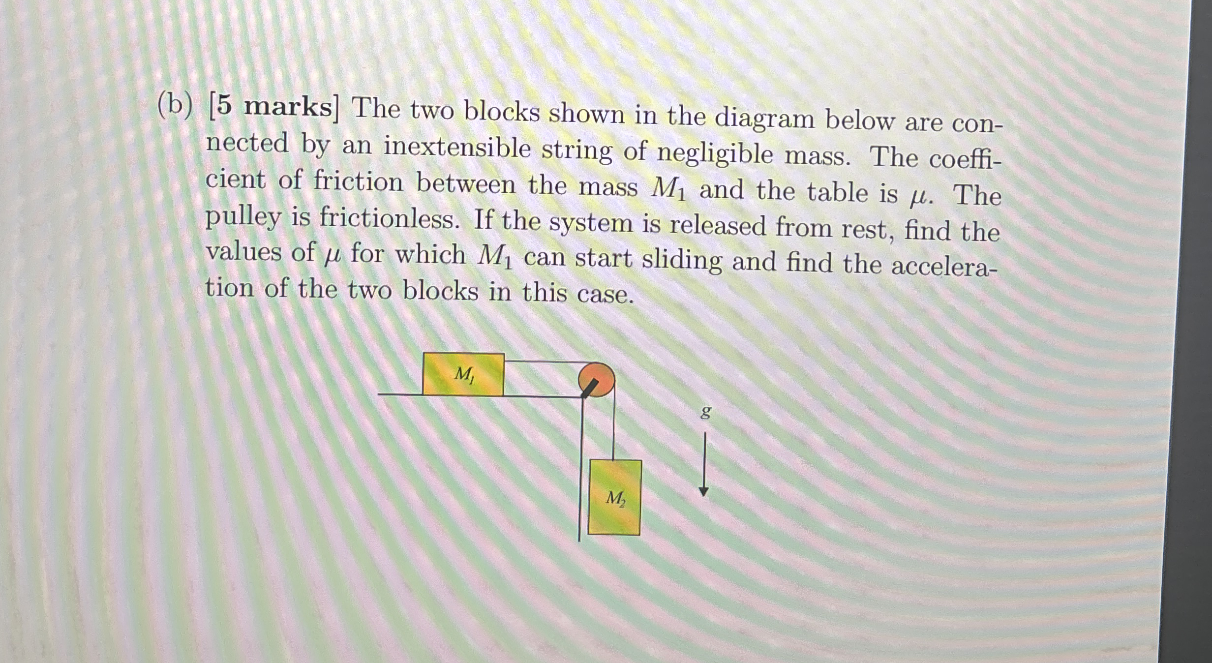 Solved (b) [5 ﻿marks] ﻿The two blocks shown in the diagram | Chegg.com