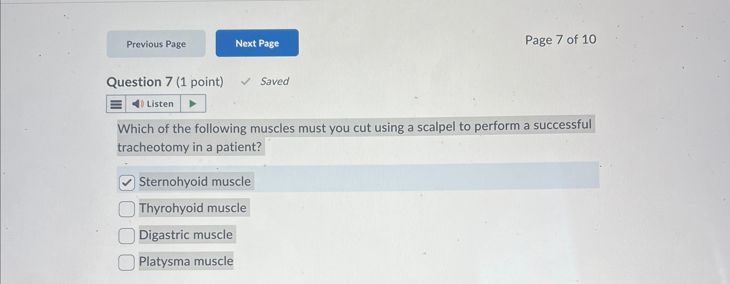 Solved Page 7 ﻿of 10Question 7 (1 ﻿point) ﻿SavedWhich of | Chegg.com