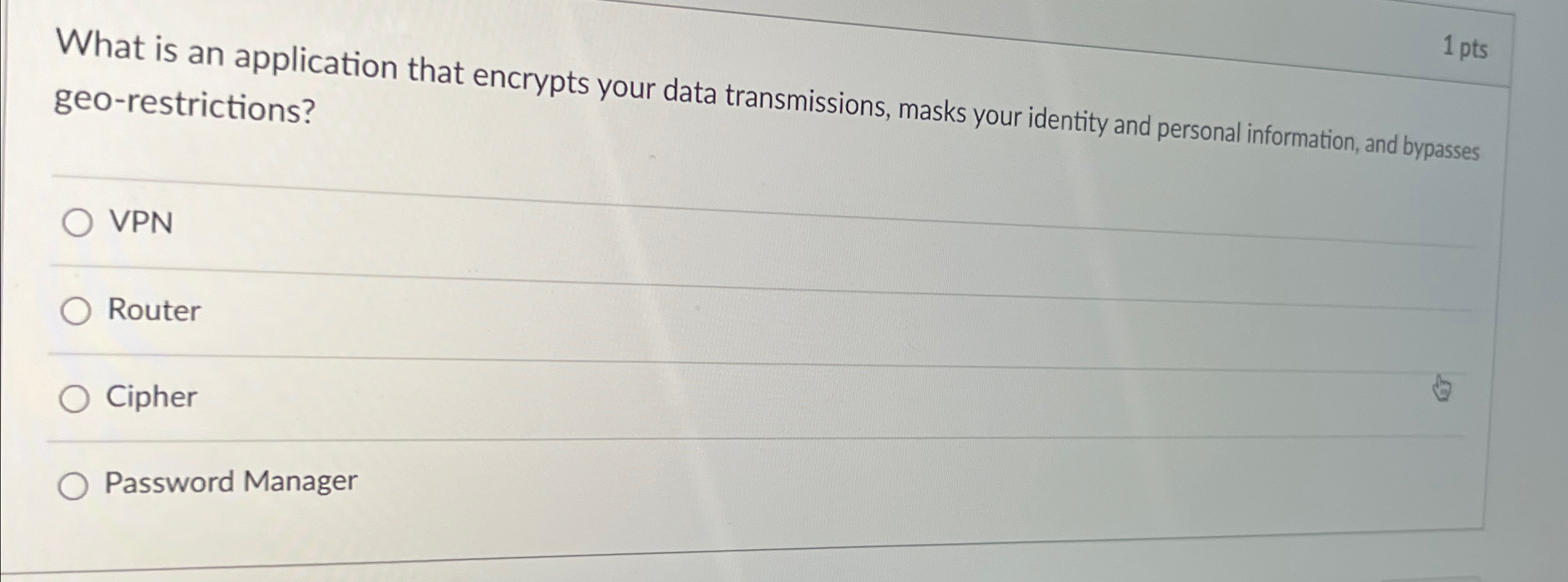 Solved What is an application that encrypts your data | Chegg.com