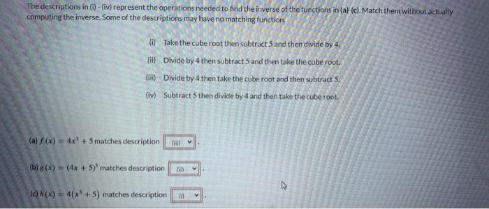 Solved The descriptions in (i) - (iv) represent the | Chegg.com