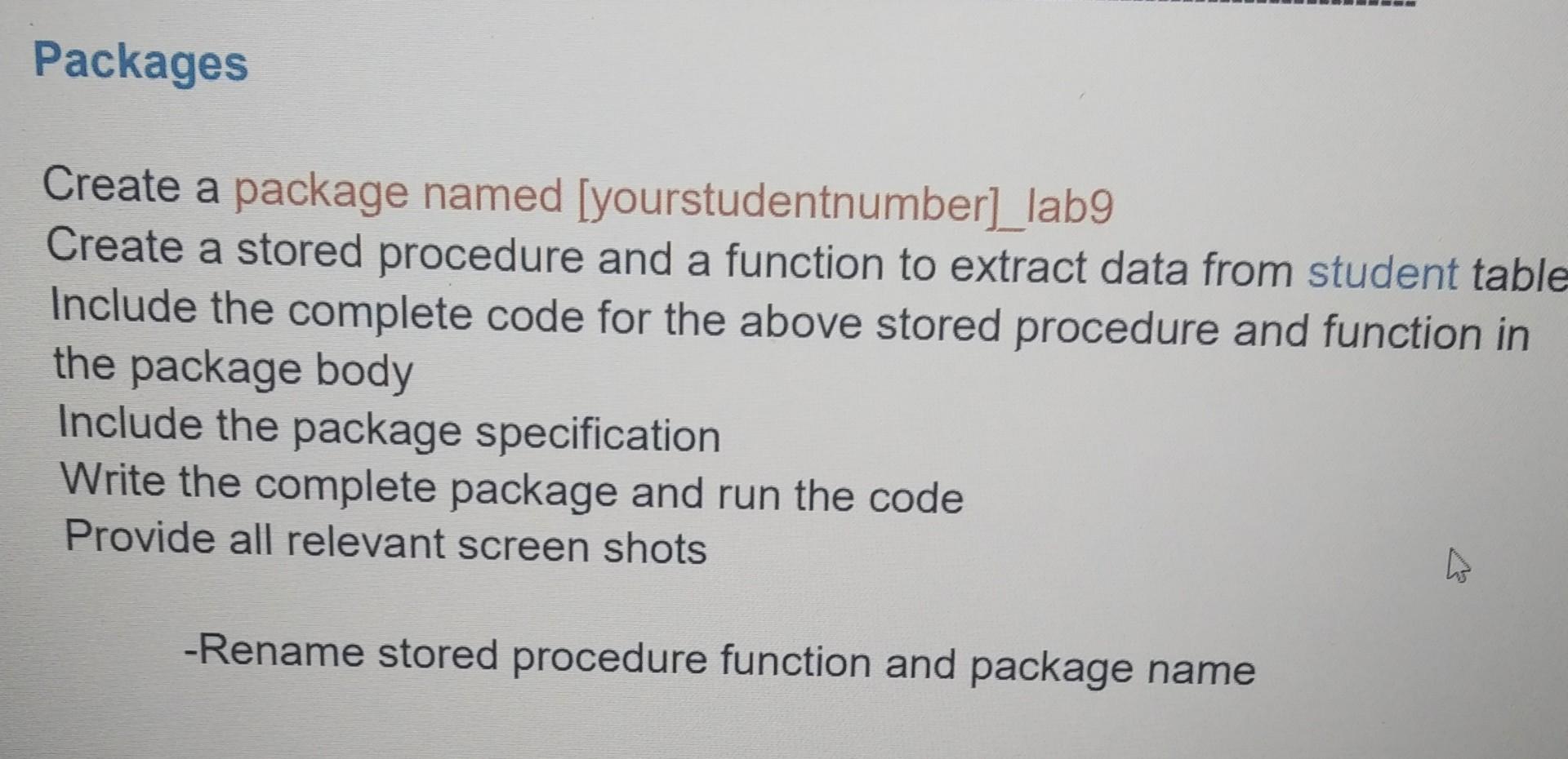 Solved Packages Create a package named | Chegg.com