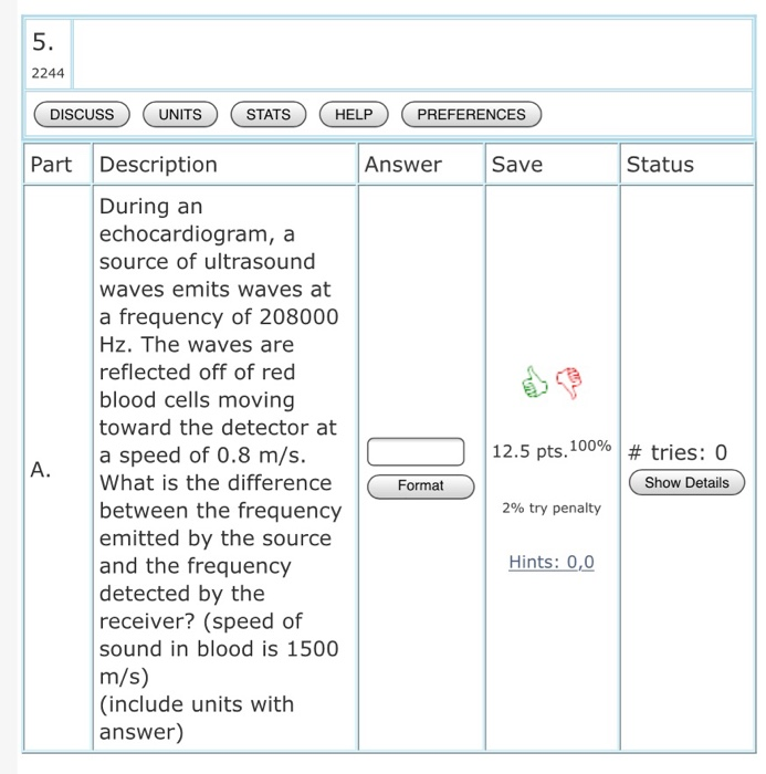 Solved 2244 DISCUSS UNITS STATS HELP PREFERENCES Part | Chegg.com Solved 2244 DISCUSS UNITS STATS HELP PREFERENCES Part | Chegg.com
