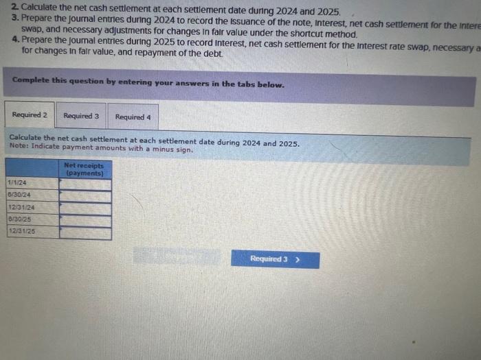 2. Calculate the net cash settlement at each | Chegg.com